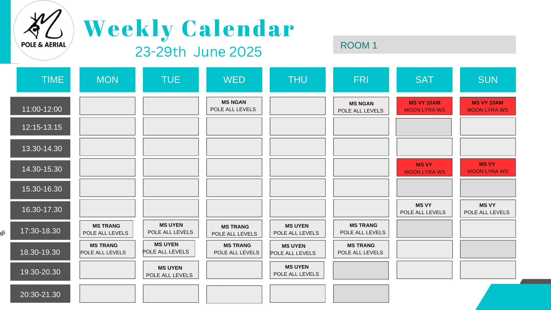 Schedule Saigon – M Pole & Aerial